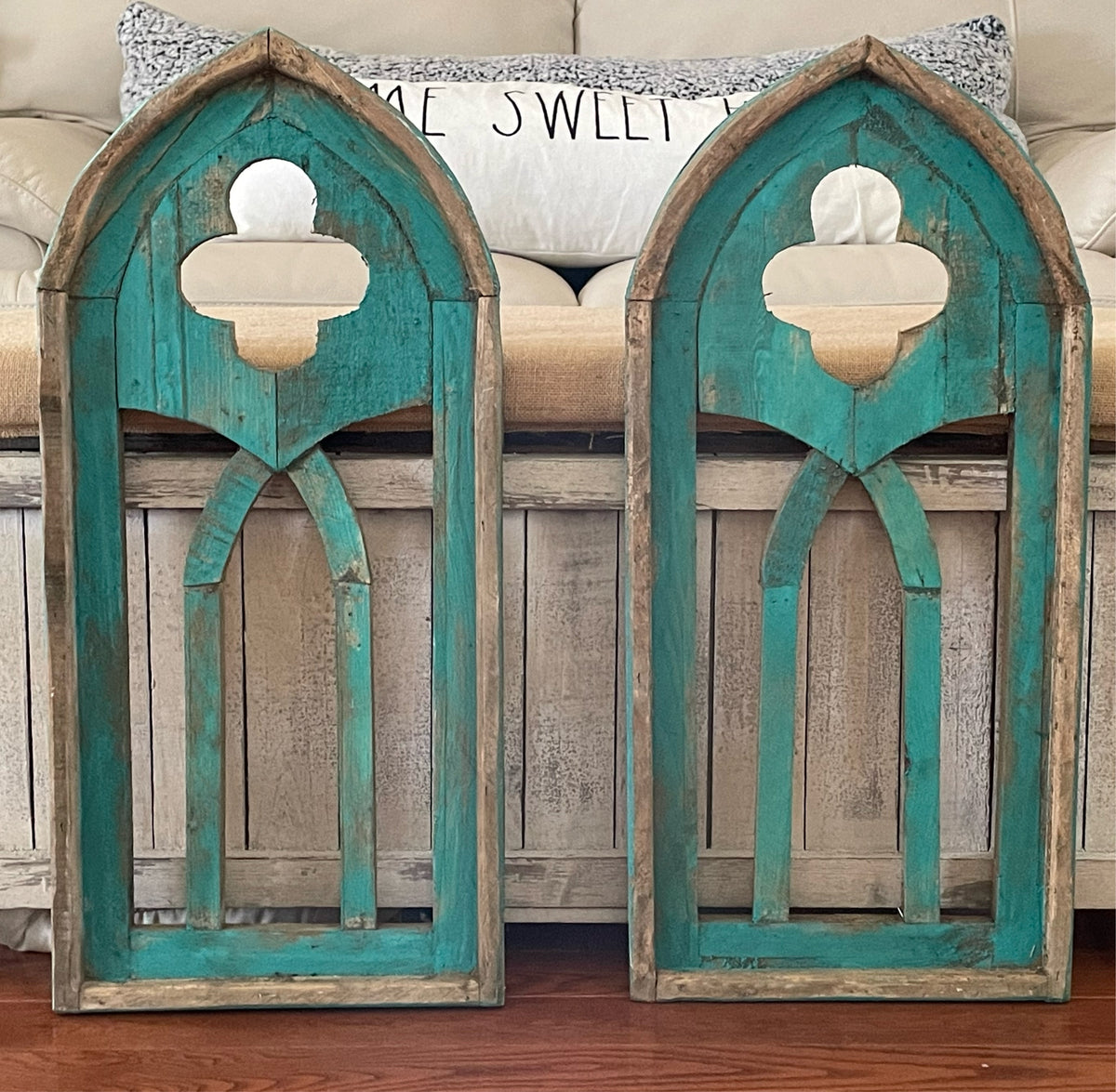 Rustic Modern Farmhouse French Country Wood Cathedral Arch Wall Decor ...