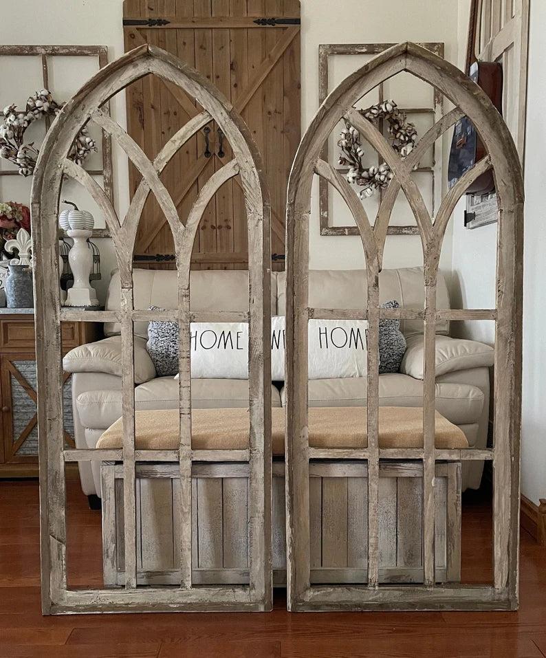 Extra Large Rustic Farmhouse Wood Cathedral Arch Wall Decor – Unique ...